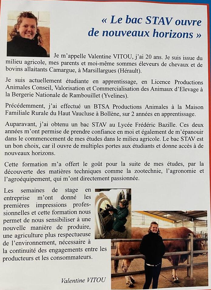 Baccalauréat Technologique STAV - Campus Agropolis, EPLEFPA Montpellier ...